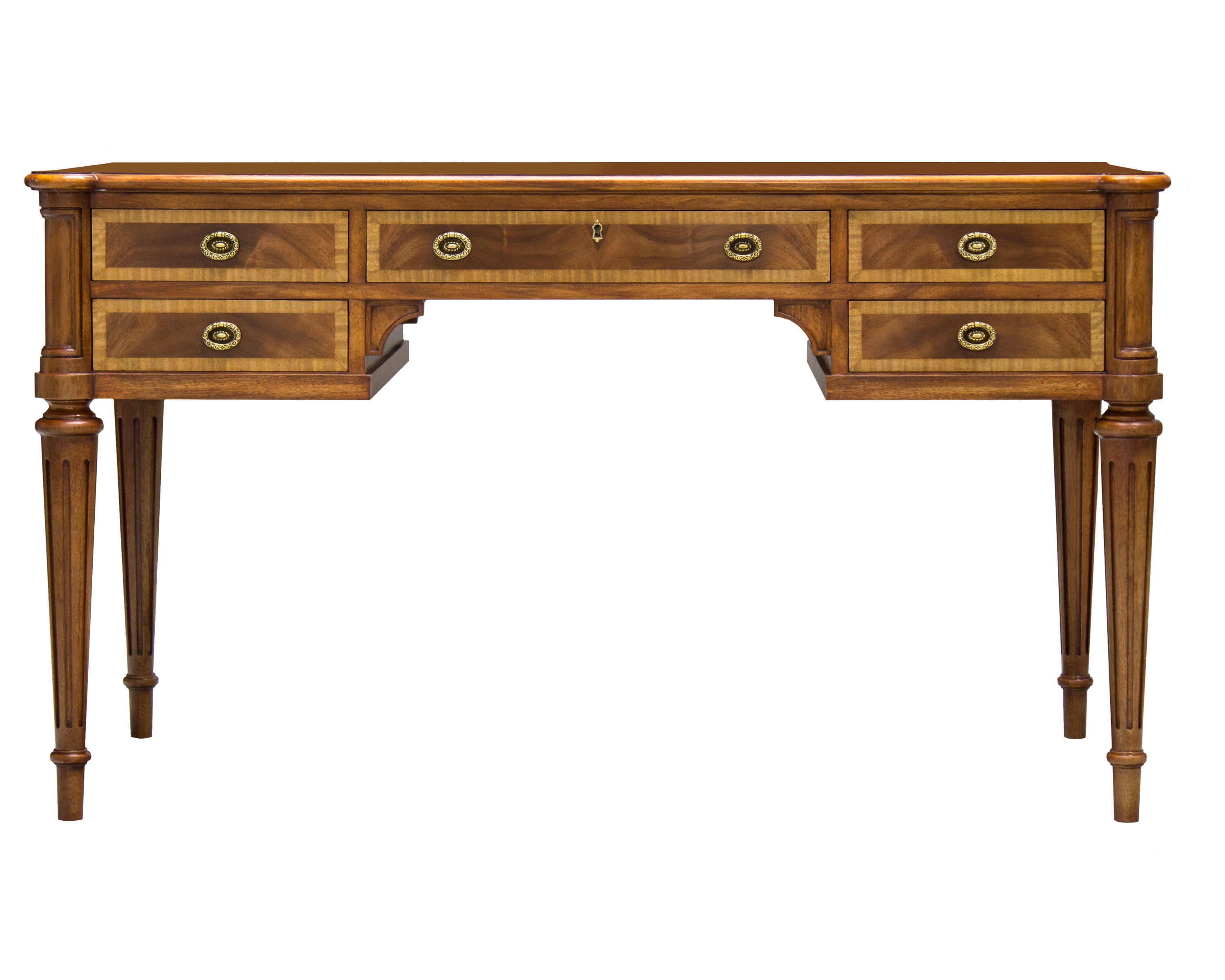 Kindel Grand Rapids | Sheraton Five Drawer Desk, Mahogany